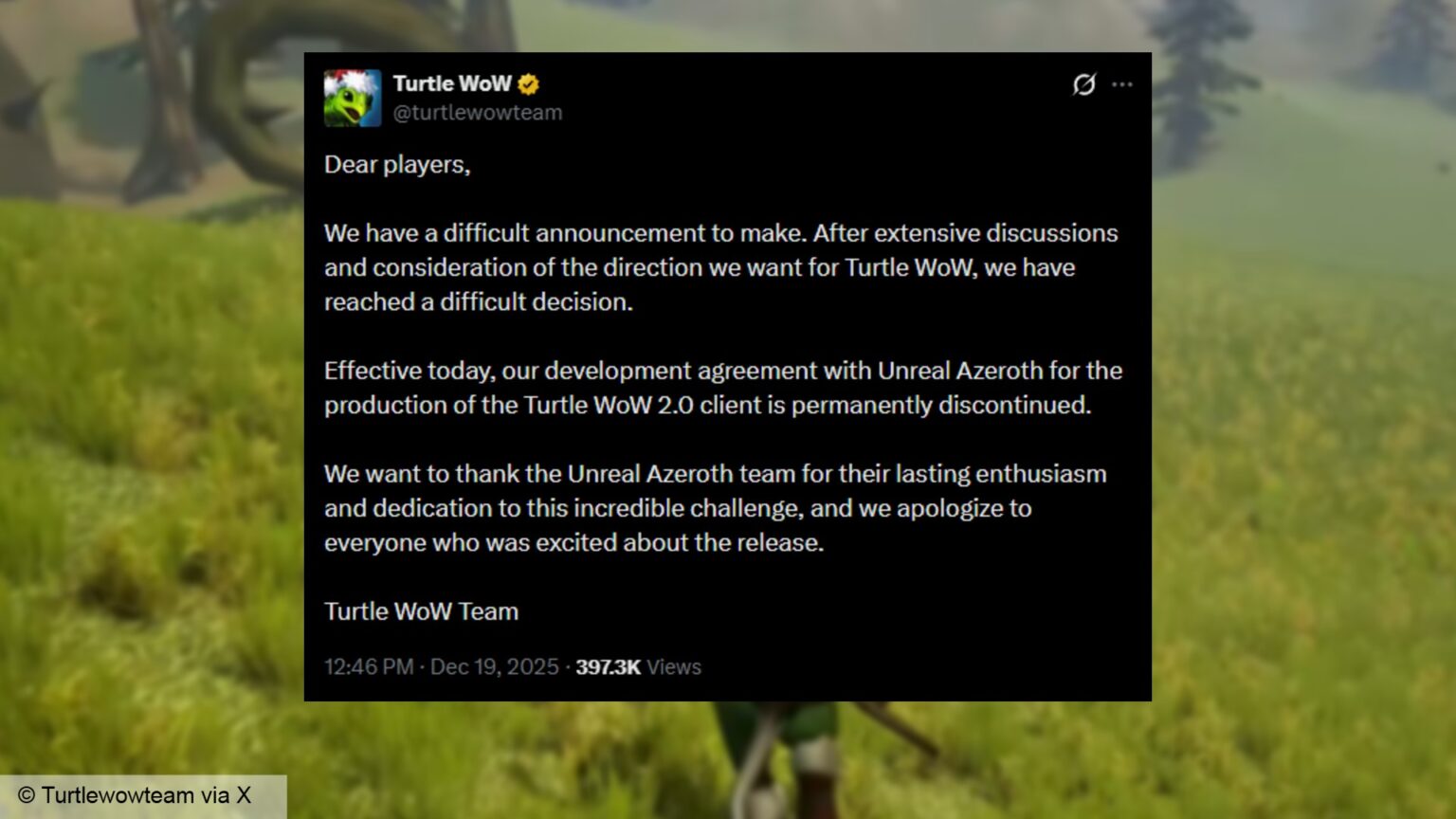 Blizzard enterre Turtle WoW 2.0 : adieu Unreal Engine 5